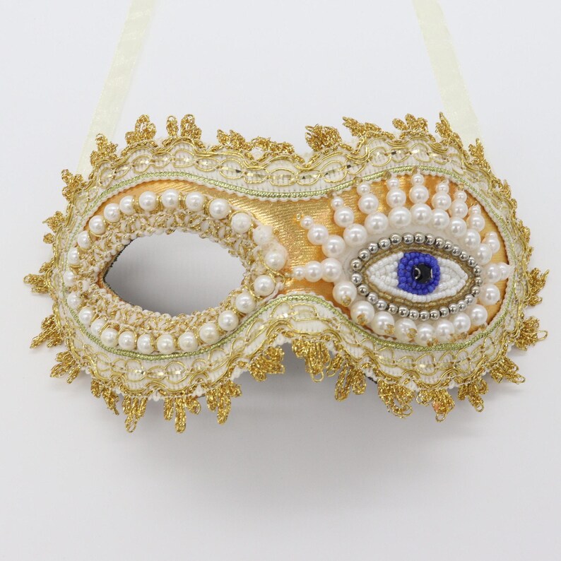 Pearl Blue Eyes Masquerade Mask for Women Vintage Mask Venetian Mask ...