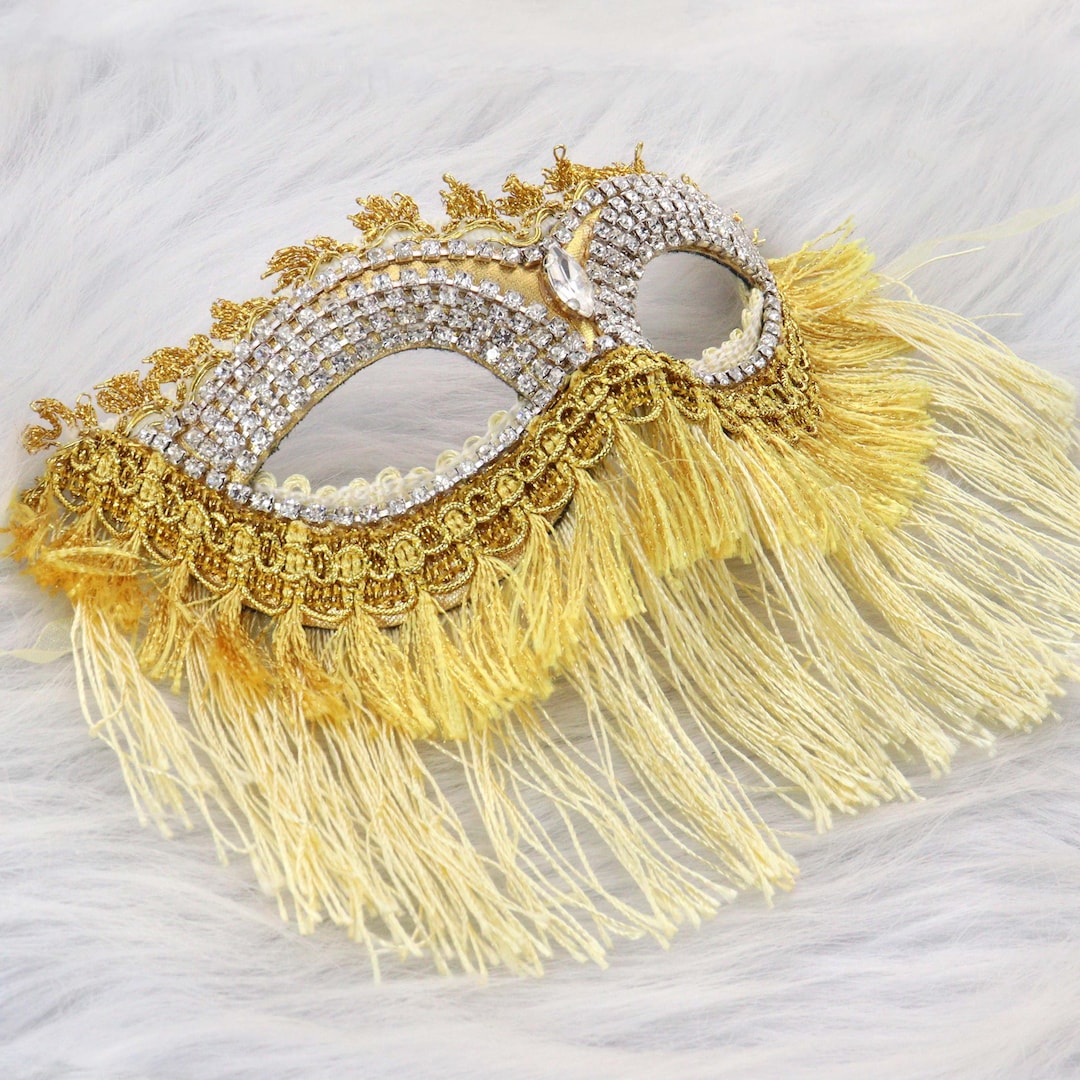 Gold Tassels Masquerade Mask for Women Vintage Mask Venetian Mask ...