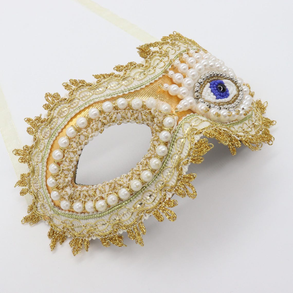 Pearl Blue Eyes Masquerade Mask for Women Vintage Mask Venetian Mask ...