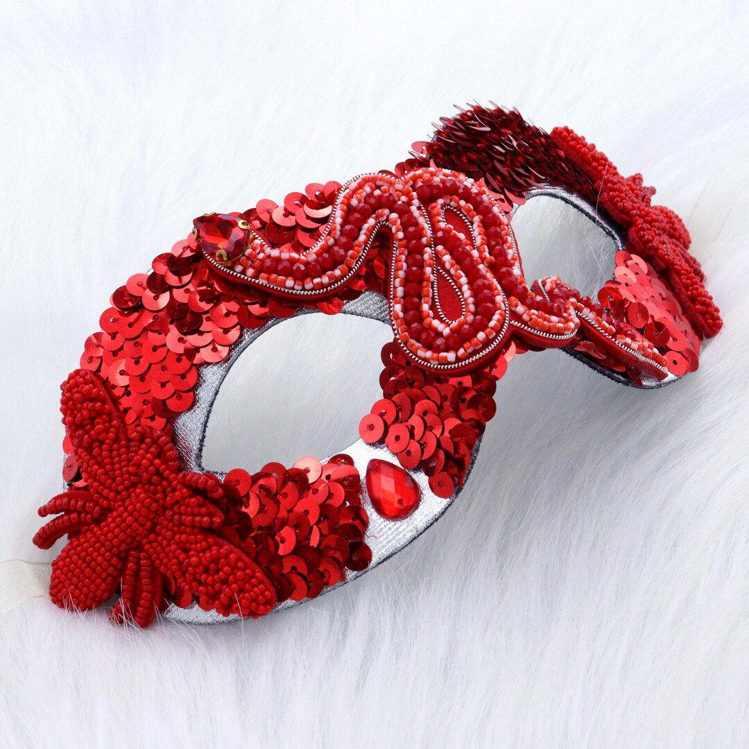 Red Snake Masquerade Mask for Women Vintage Mask Venetian Mask ...