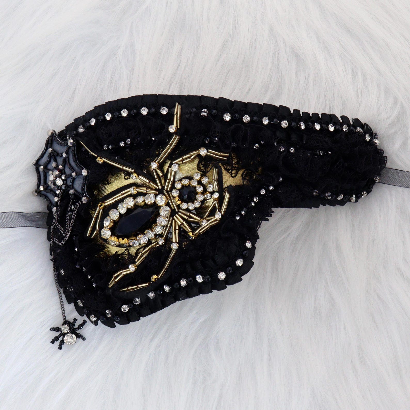 Half-face Black Lace Golden Spider Mask Masquerade Masks Women Vintage ...