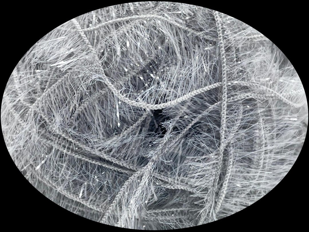 Red Heart Scrubby Sparkle Yarn, Color #8417 Oyster, Silver/gray, Rough ...