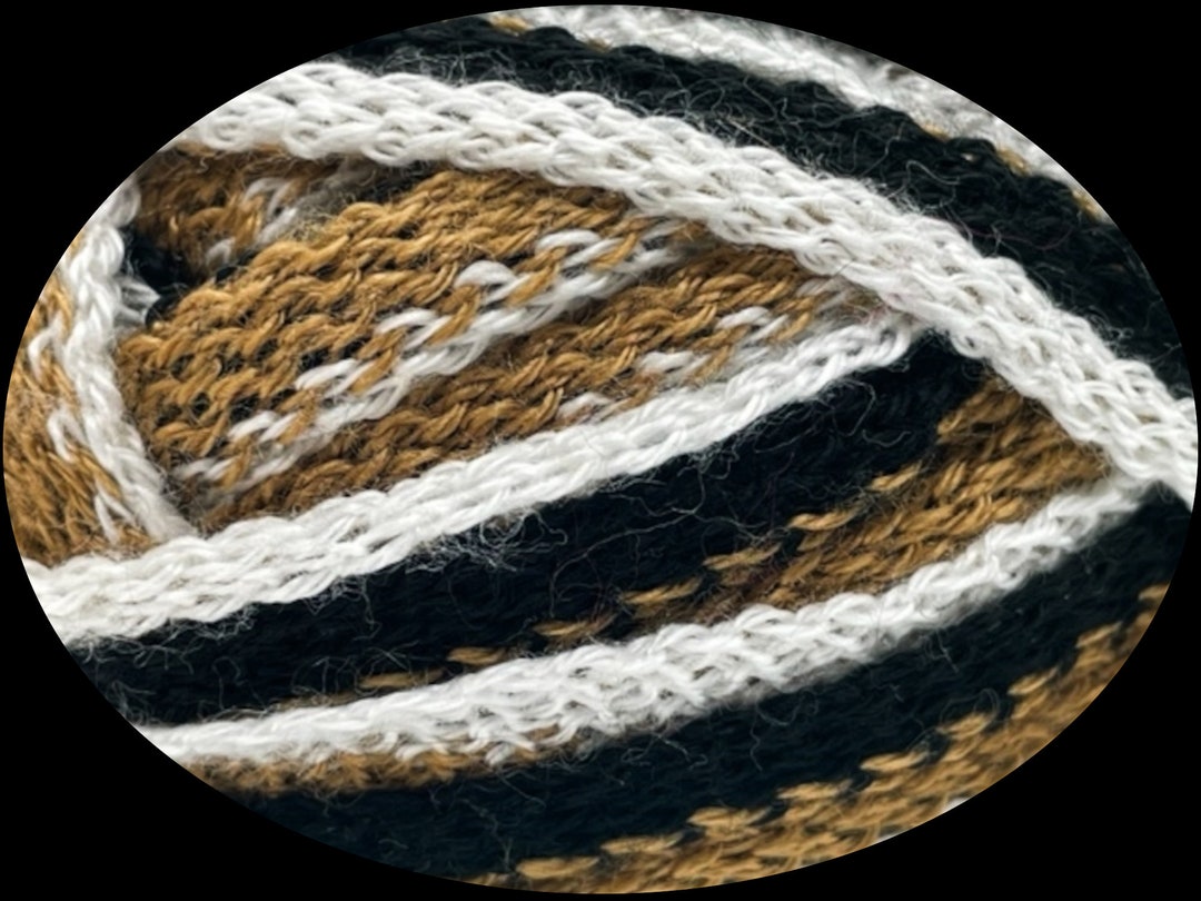 Sensations Flounce Tape Yarn, Light Brown, Black, White, Frilly ...