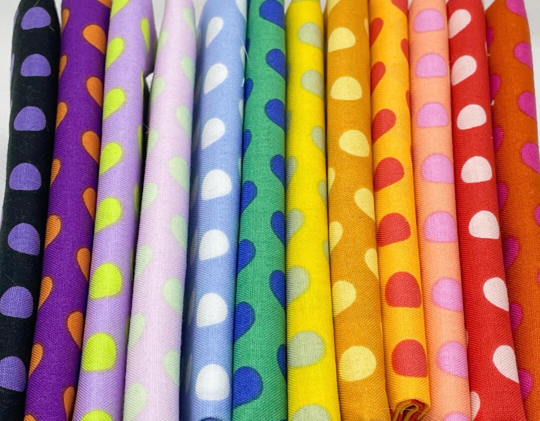 Kaffe Fassett Fat Quarter Bundle (12) Spots, Vibrant Polka Dots ...