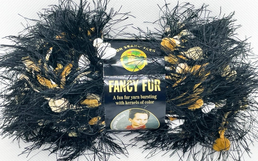 Lion Brand, Fancy Fur Yarn, Novelty Yarn, Eyelash, Black, White, Cream ...