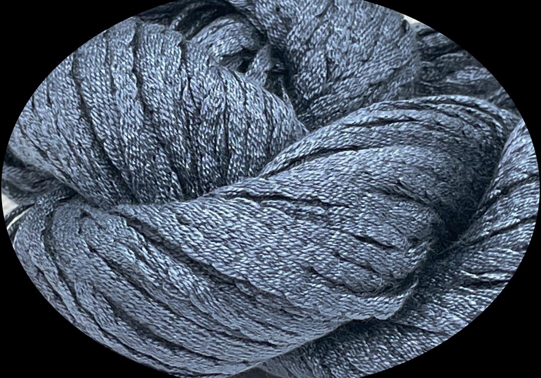 Berroco Glace, Thin Ribbon Yarn, #2550 Blue-gray, Slate Gray, Flat Yarn ...