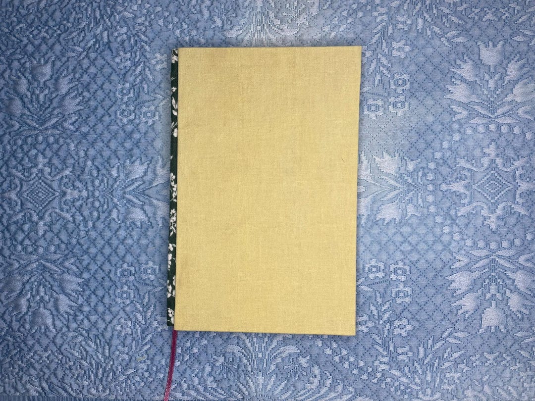 Solid Book, Pale Yellow With Green Floral Spine - Etsy