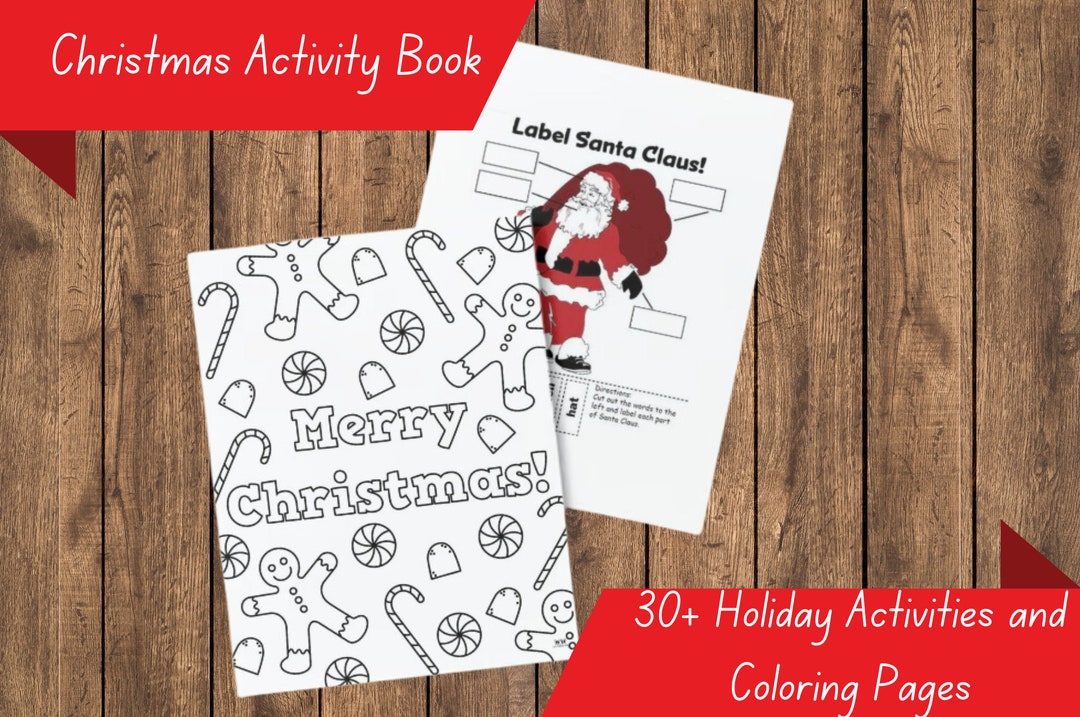 30+ Christmas Kids Activity Coloring Book | Digital Printable | Holiday ...