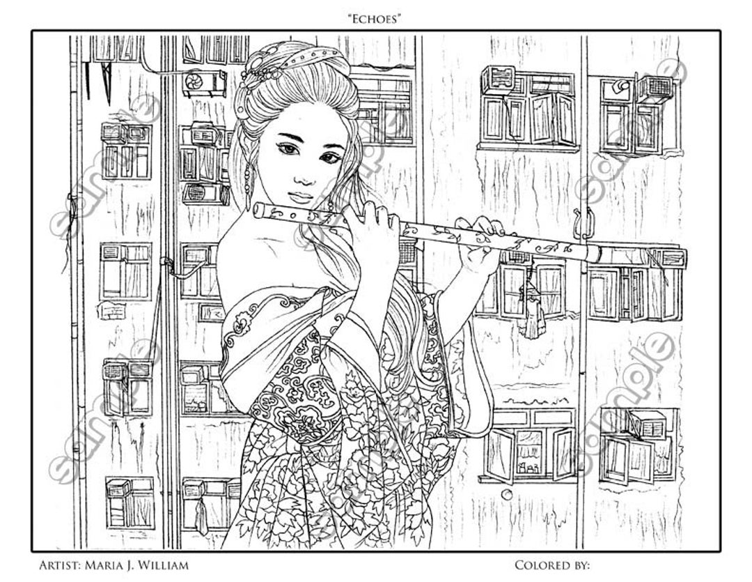 Flute Coloring Page Printable