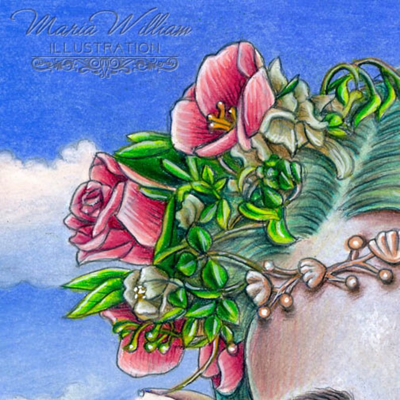 BLUE HARBOR - Original Colored Pencil Drawing, Mermaid on a Beach ...