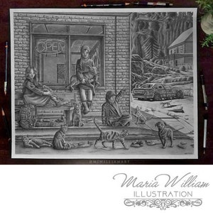 POSTERITY - Original Graphite Drawing, Post-apocalyptic Dystopian Art ...