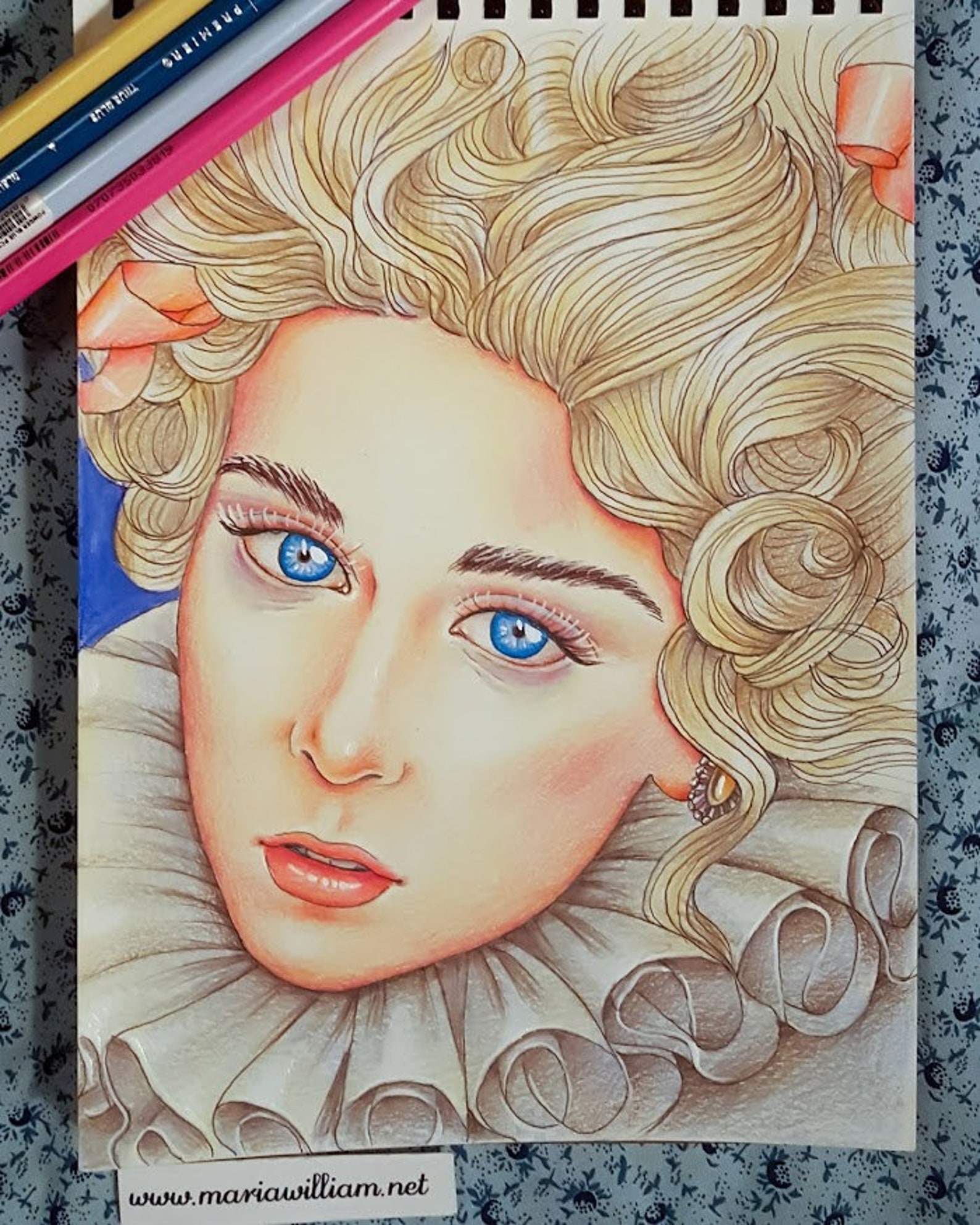 Beau Rêveur (beautiful Dreamer) - Original Colored Pencil Sketch ...