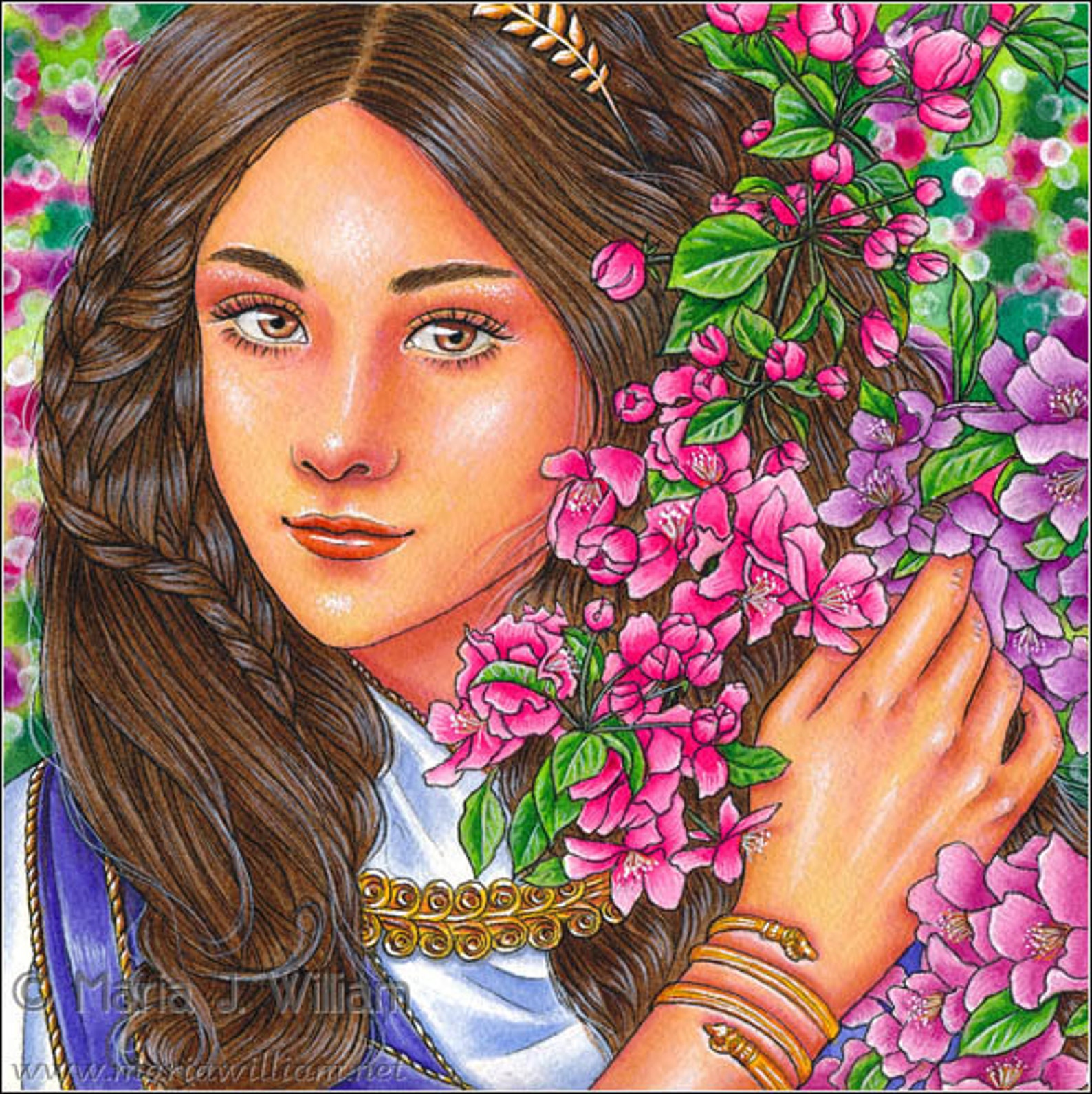 Antheia's Garden Original Greek Goddess Watercolor - Etsy