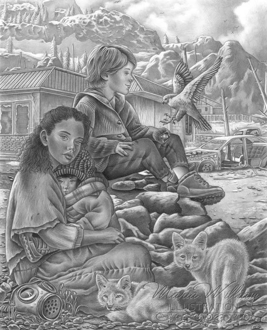 SPRING ALWAYS COMES - Original Graphite Drawing, Post-apocalyptic ...