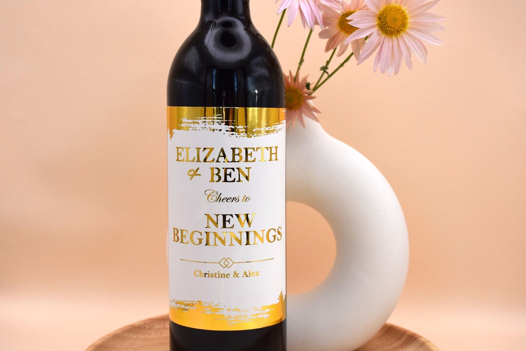 Custom Gold Foil Wine Label - Personalized Wedding, Engagement ...