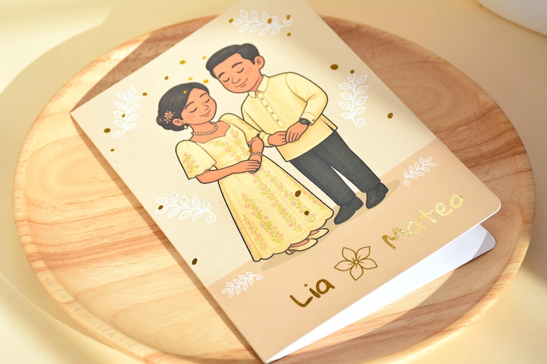 Filipino Wedding Card | Filipiniana & Barong Tagalog Couple | Filipino ...