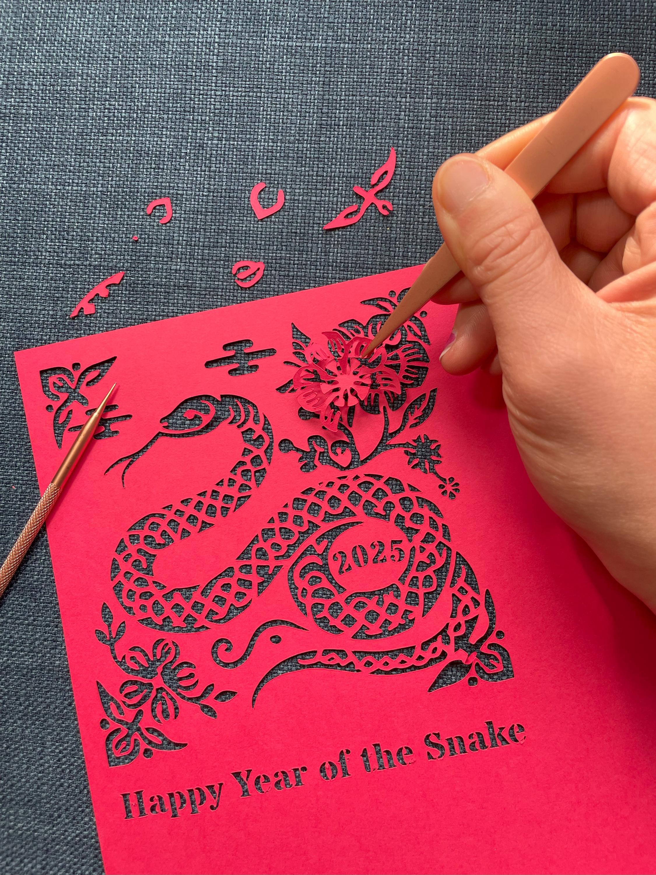 Personalized Chinese New Year Snake Papercut With Frame 2025 Decor Gift ...