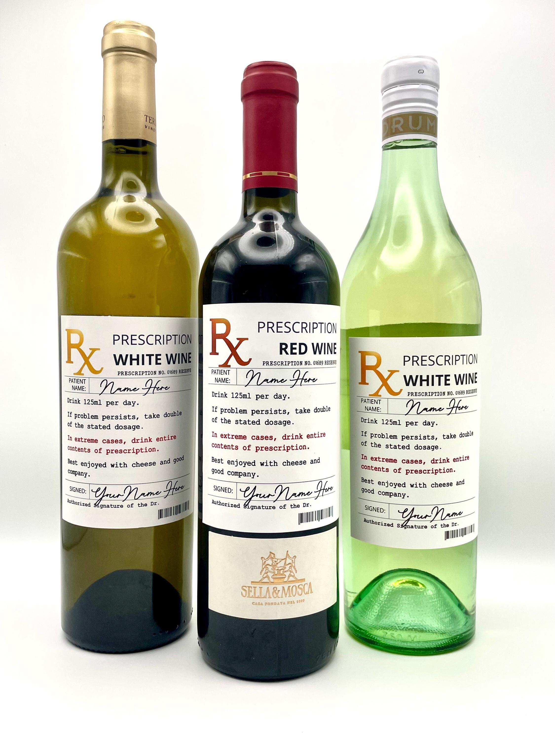 Wine Label Sticker for Doctors, Nurses, Pharmacy Gift, Funny ...