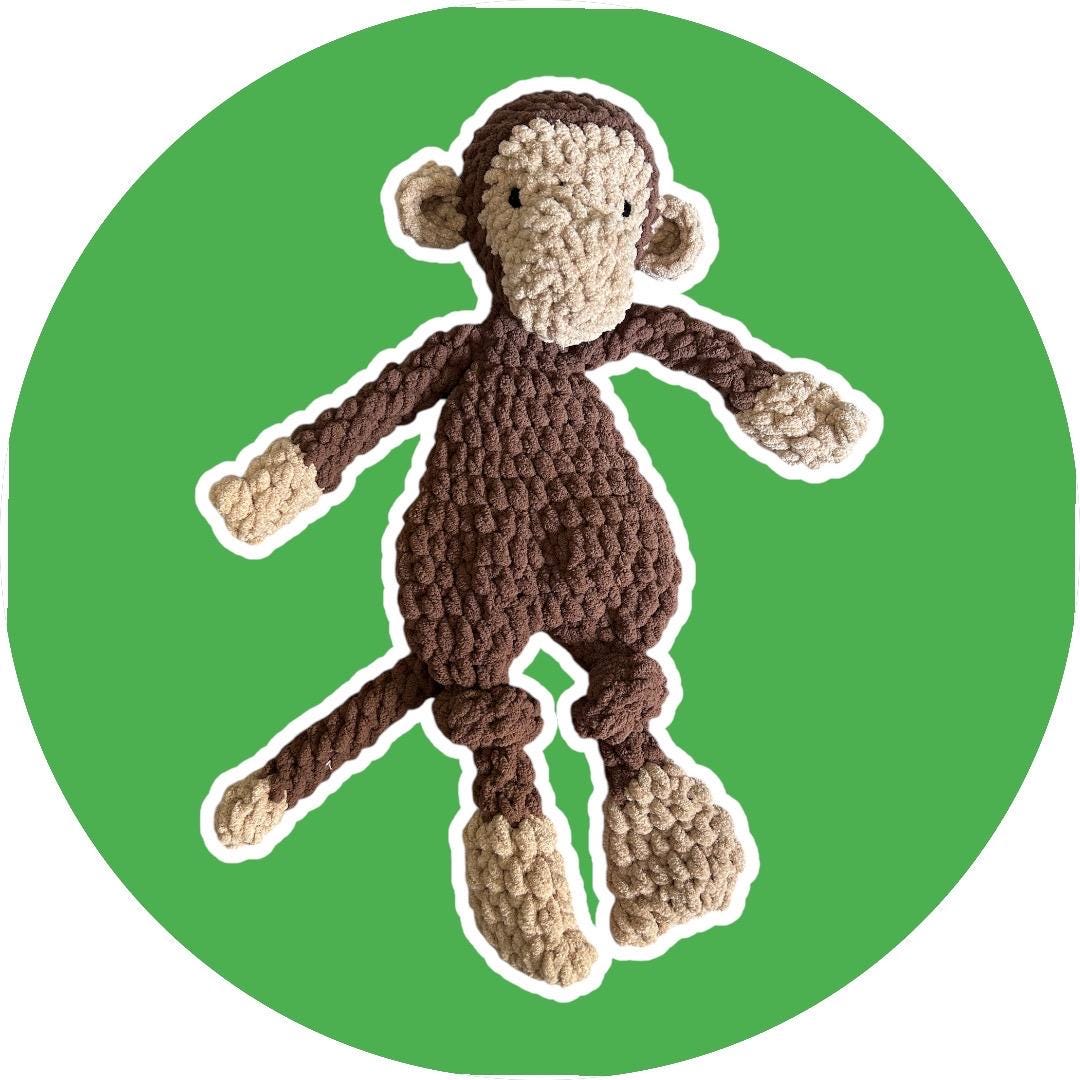 Monkey Snuggler Monkey Lovey Monkey Stuffie Handmade Crochet Gifts for ...