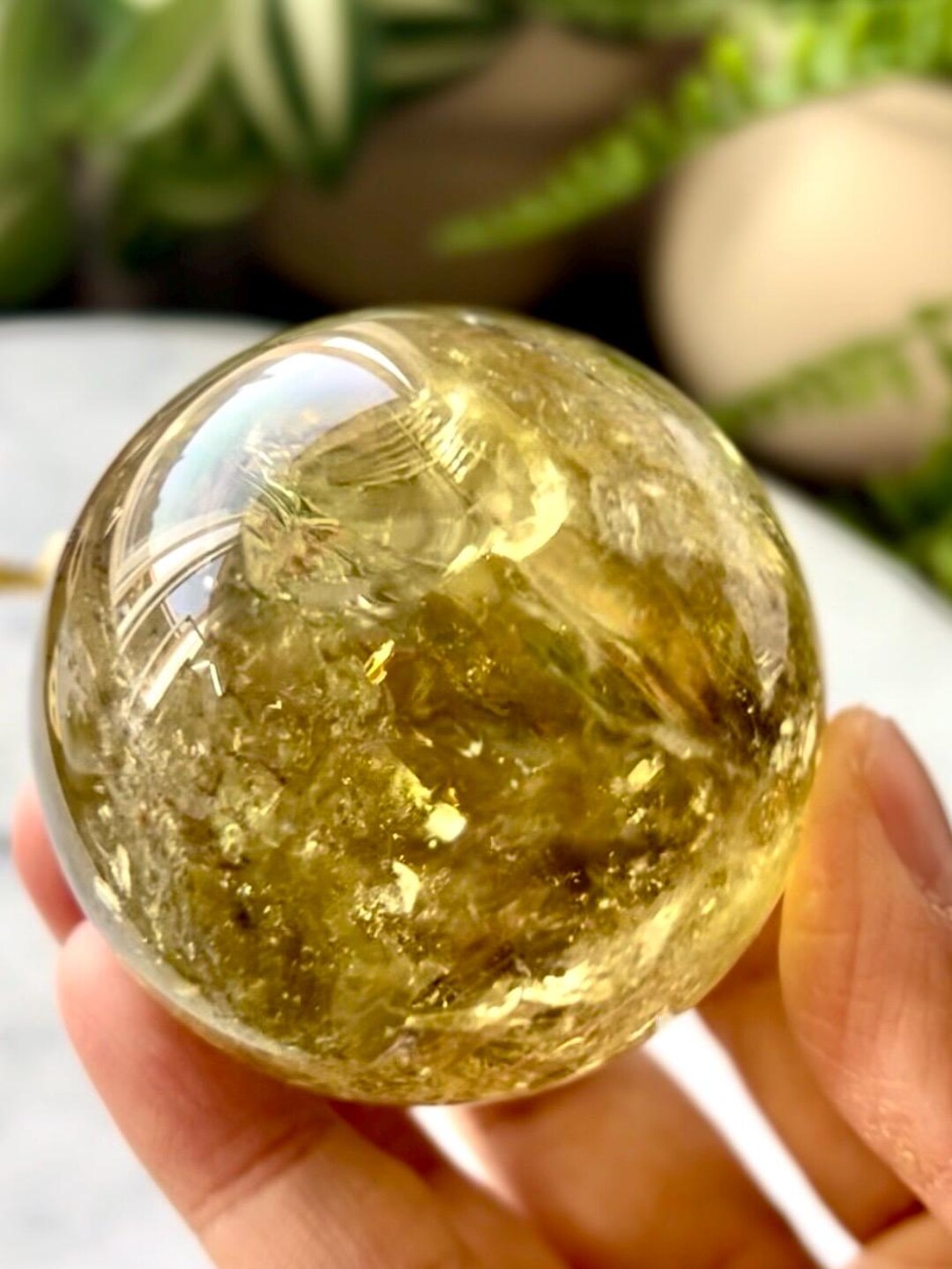 52mm Gemmy Rainbow Citrine Sphere –success Stone|attract Wealth ...