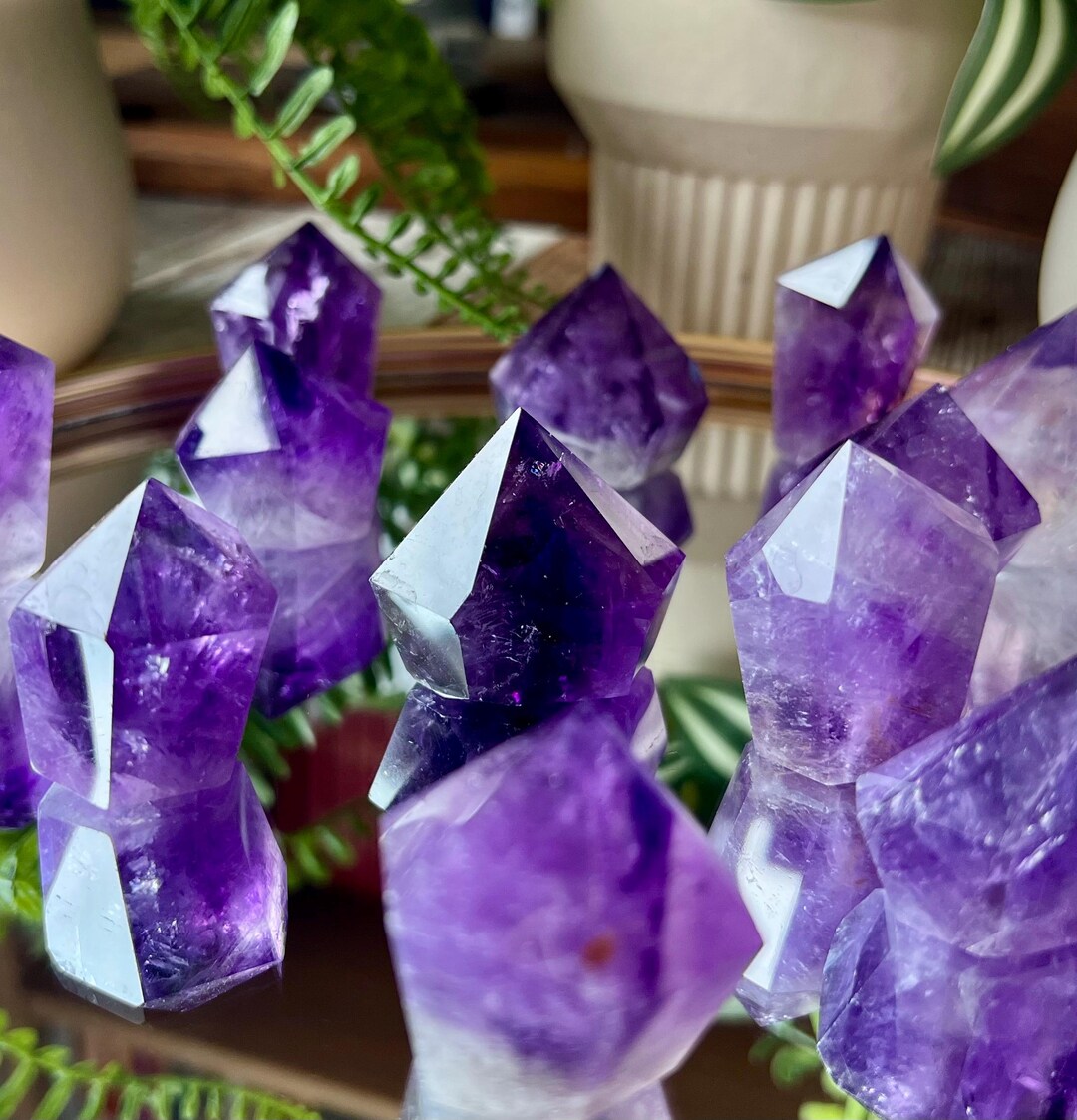 AAA Uruguay Amethyst Generator | Deep Purple Points|crystal Tower for ...