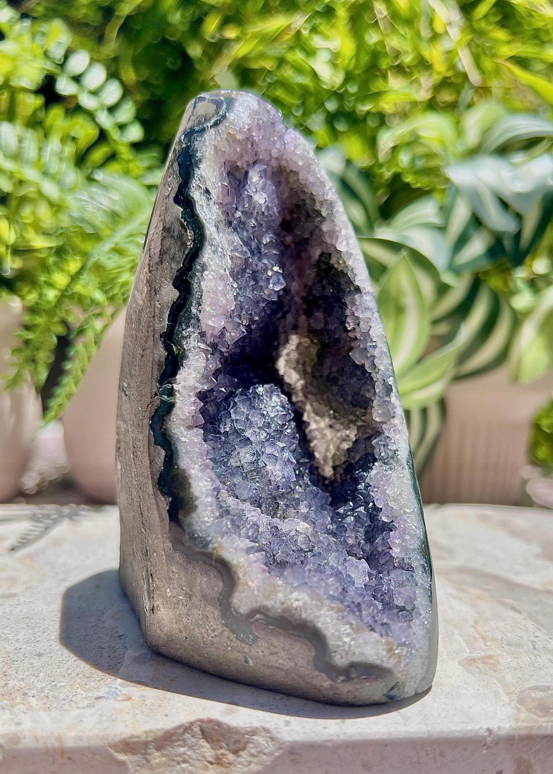 Natural Amethyst Geode High Heel Shape-(448g) -cluster Geode Rock Reiki ...