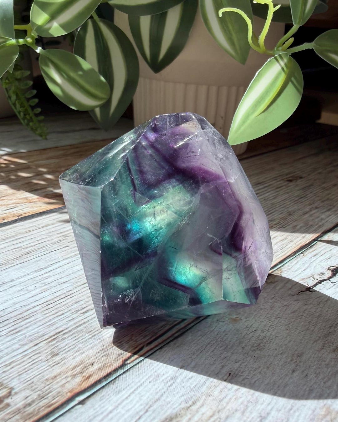 Blue & Purple Fluorite Freeform Crystal | Natural Bi-color Fluorite ...