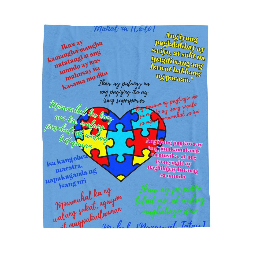 Tagalog Personalized Autism Affirmation Blanket Velveteen Plush Blanket ...