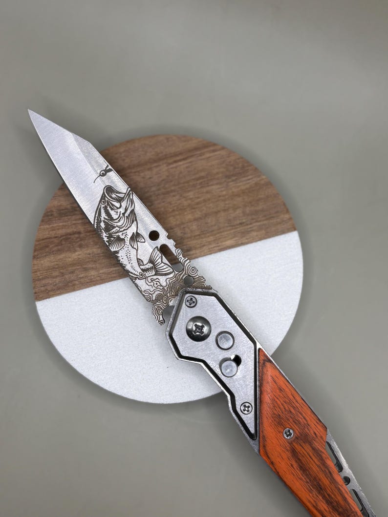 Personalized Pocket Knife | Custom Engraved Wooden Handle Folding Knife ...