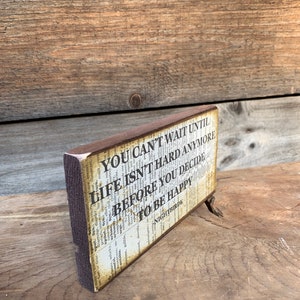 Set of 2 Nightbirde Quotes on Wood You Can’t Wait Until Life Isn’t Hard ...