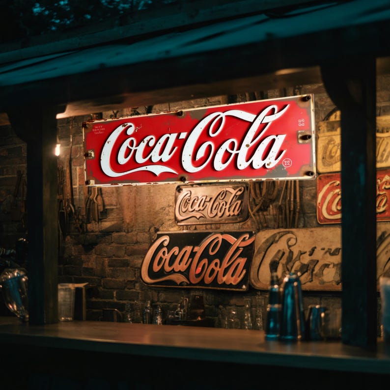 Vintage Metal Coca Cola Sign, Tin Metal Coca Cola, Tin Metal Signs ...
