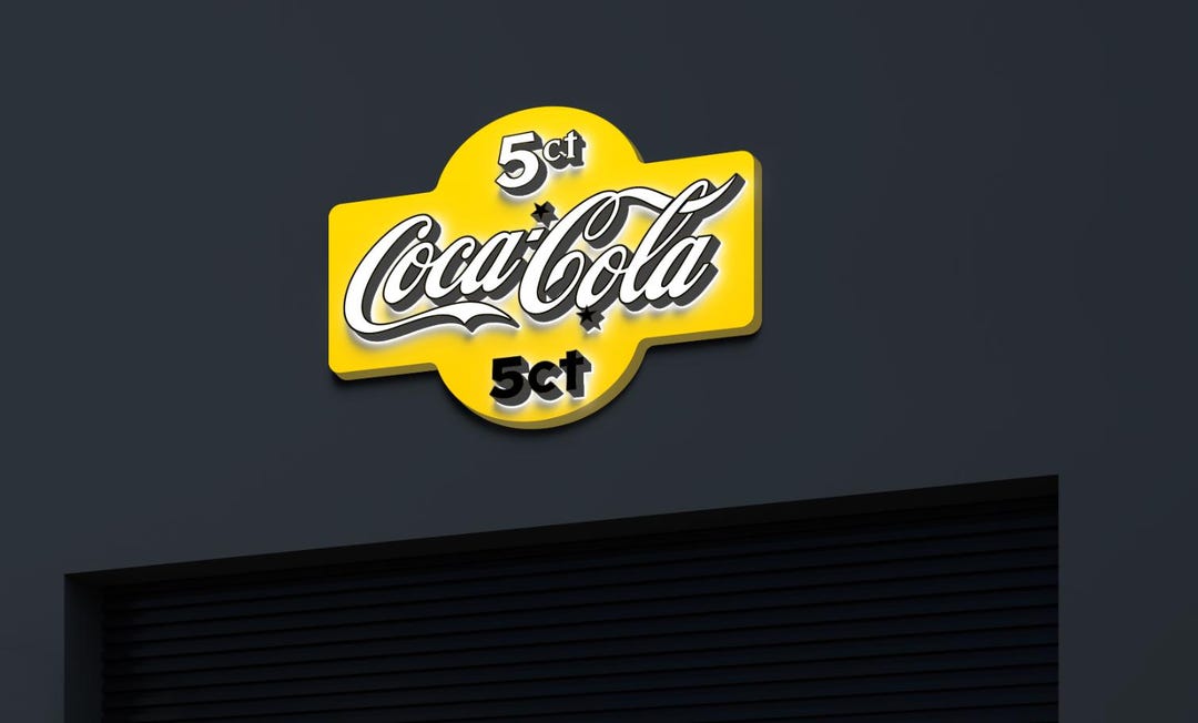 Light up Vintage Metal Coca Cola Sign, Coca Cola Light Sign, Tin Metal ...