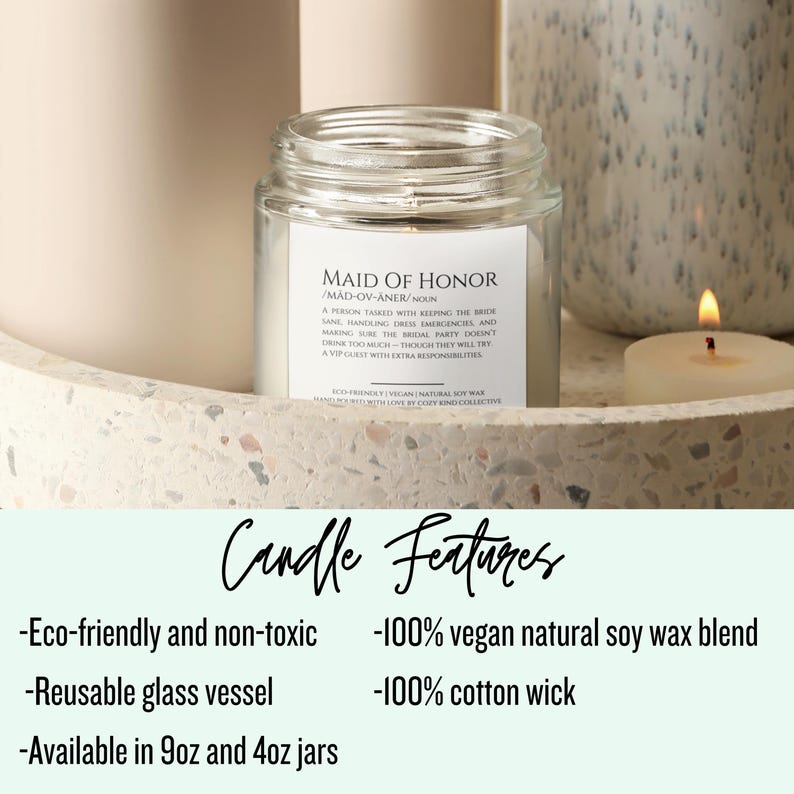 Maid of Honor Candle, Funny Gift, MOH Gift, Maid of Honor Proposal ...