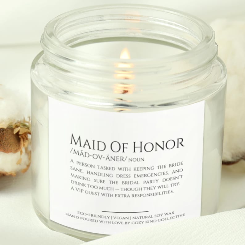 Maid of Honor Candle, Funny Gift, MOH Gift, Maid of Honor Proposal ...