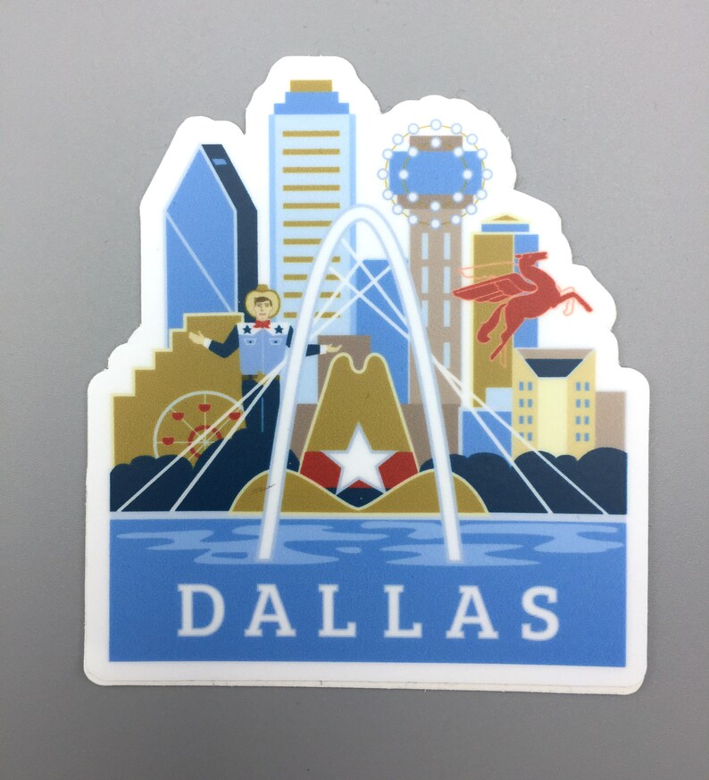 Dallas Texas Skyline Vinyl Sticker - Etsy