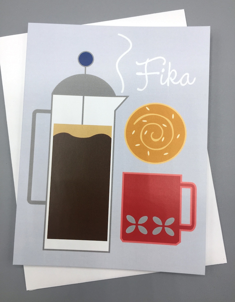 Fika, Swedish Coffee Break, Card - Etsy