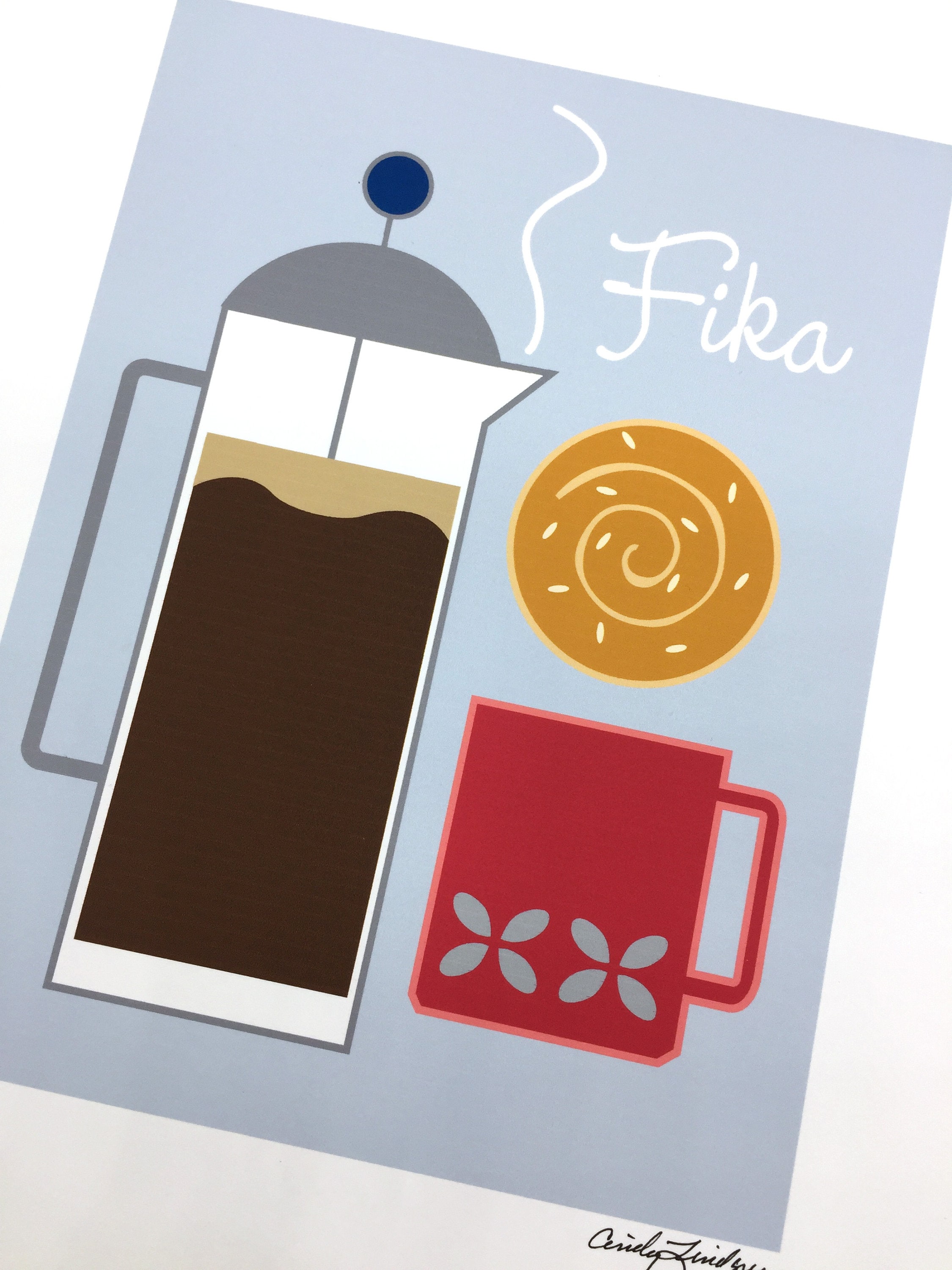 Fika Swedish Coffee Break Art Print | Etsy