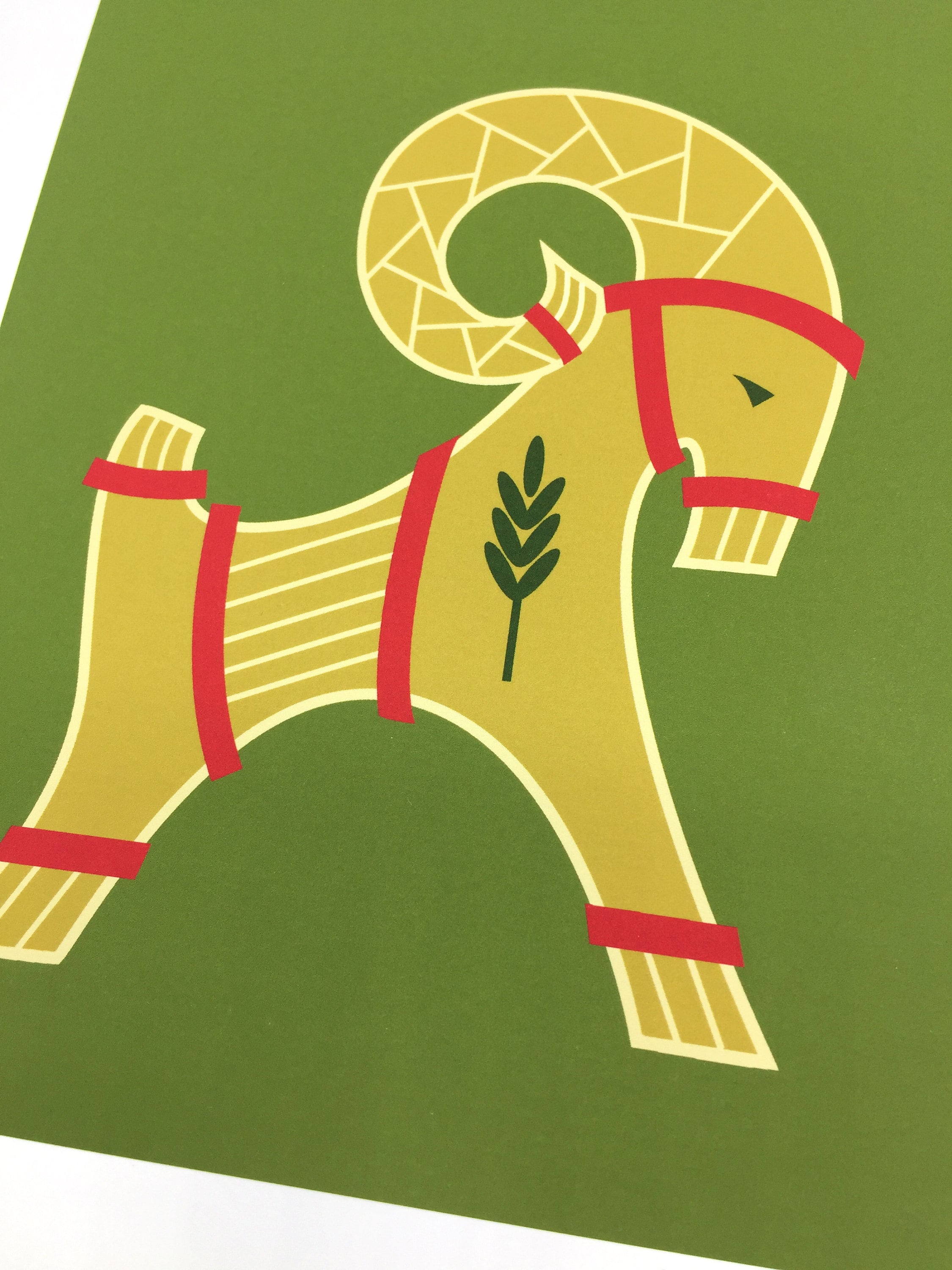 Julbock Swedish Yule Goat Art Print | Etsy