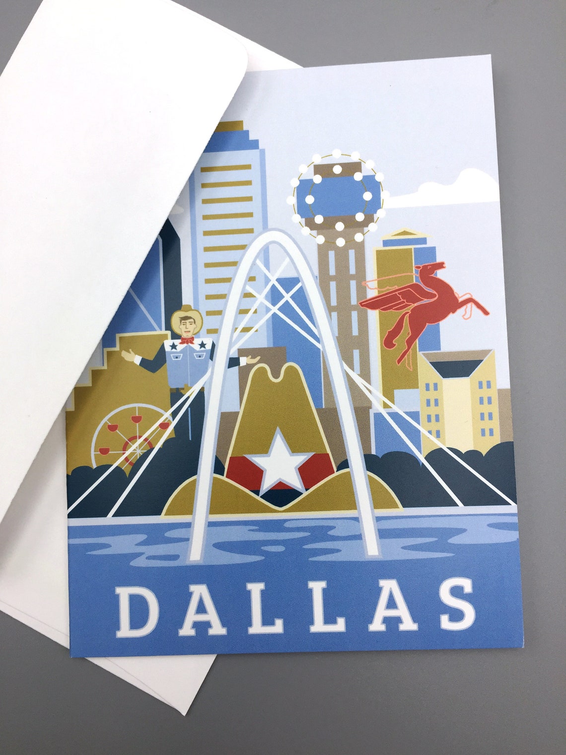 Dallas Texas Skyline Card - Etsy