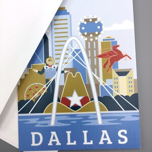 Dallas, Texas, Skyline Card - Etsy