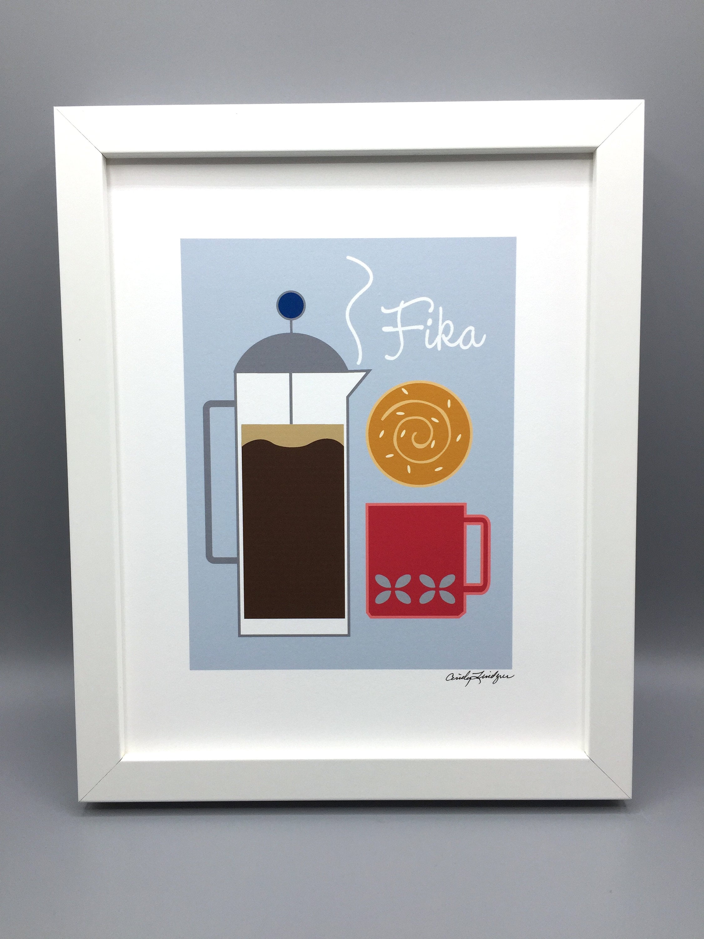 Fika Swedish Coffee Break Art Print | Etsy