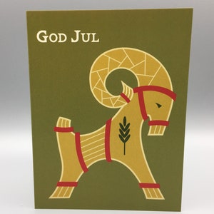 Julbock Holiday Card, God Jul, - Etsy