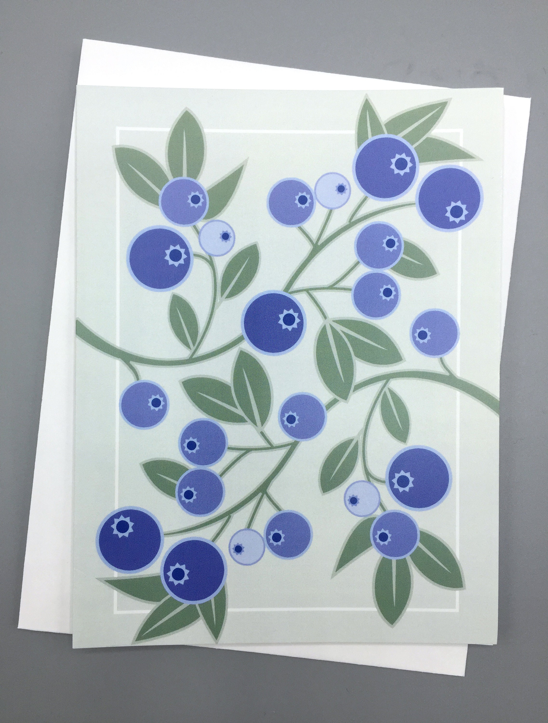 Blueberry Blueberries Pattern Card - Etsy