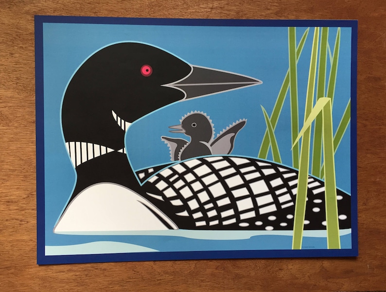 Loon and Baby 24 X 18 Poster | Etsy