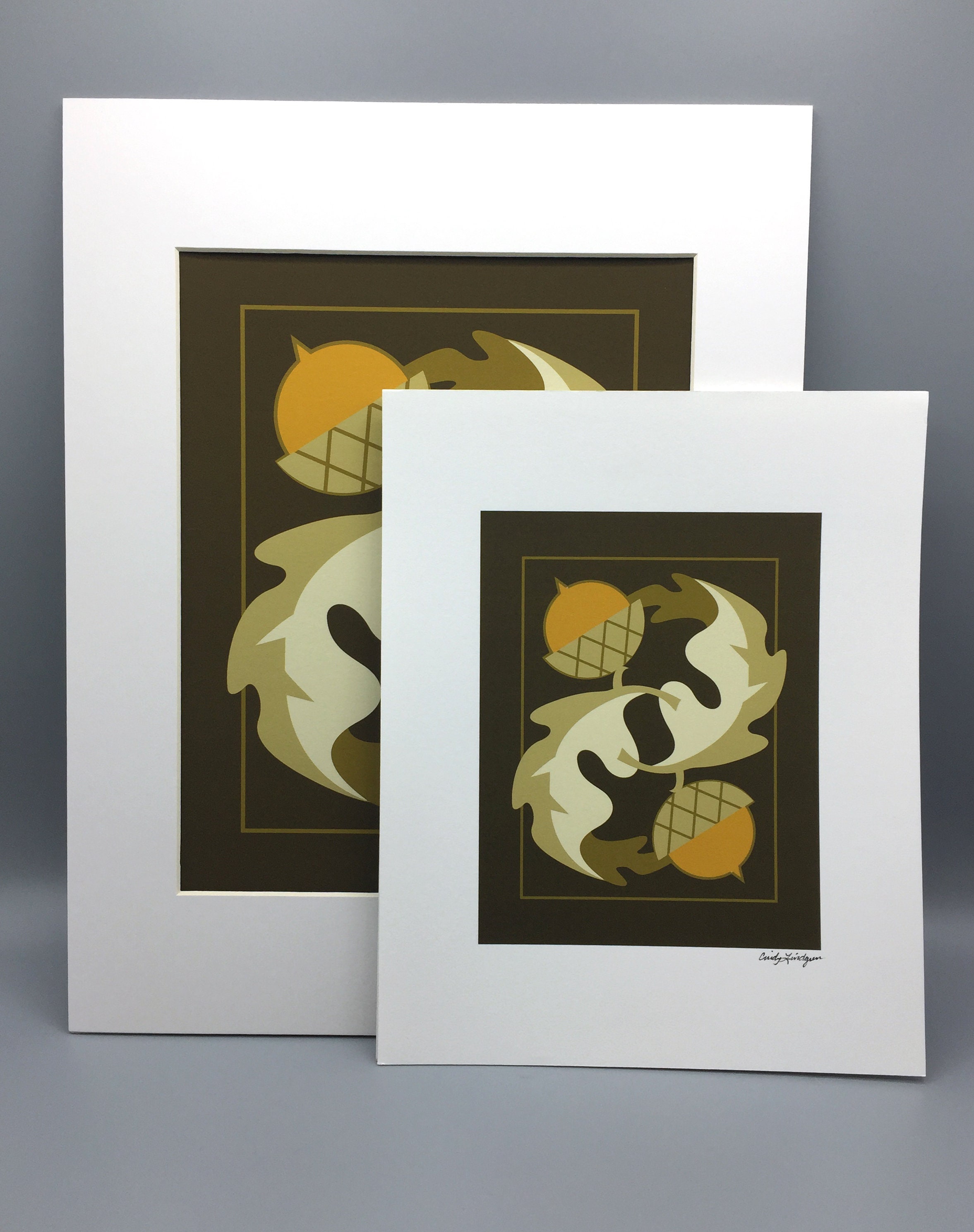 Acorn Oak Leaf Art Print - Etsy