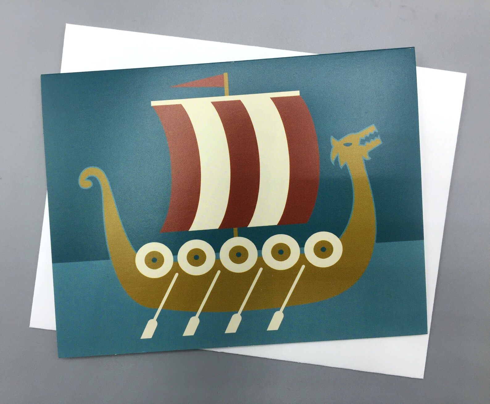 Viking Ship Norway Card - Etsy