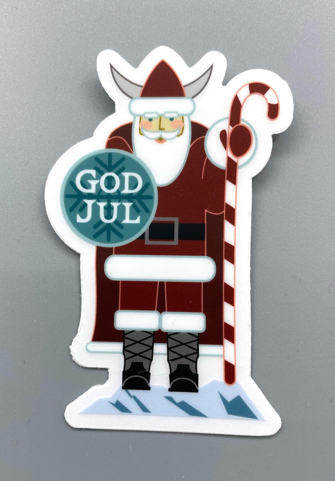 Viking Santa, Vinyl Sticker,3", Christmas, God Jul - Etsy