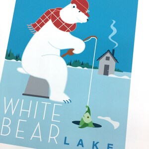 Polar Bear, White Bear Lake Ice Fishing,art Print - Etsy