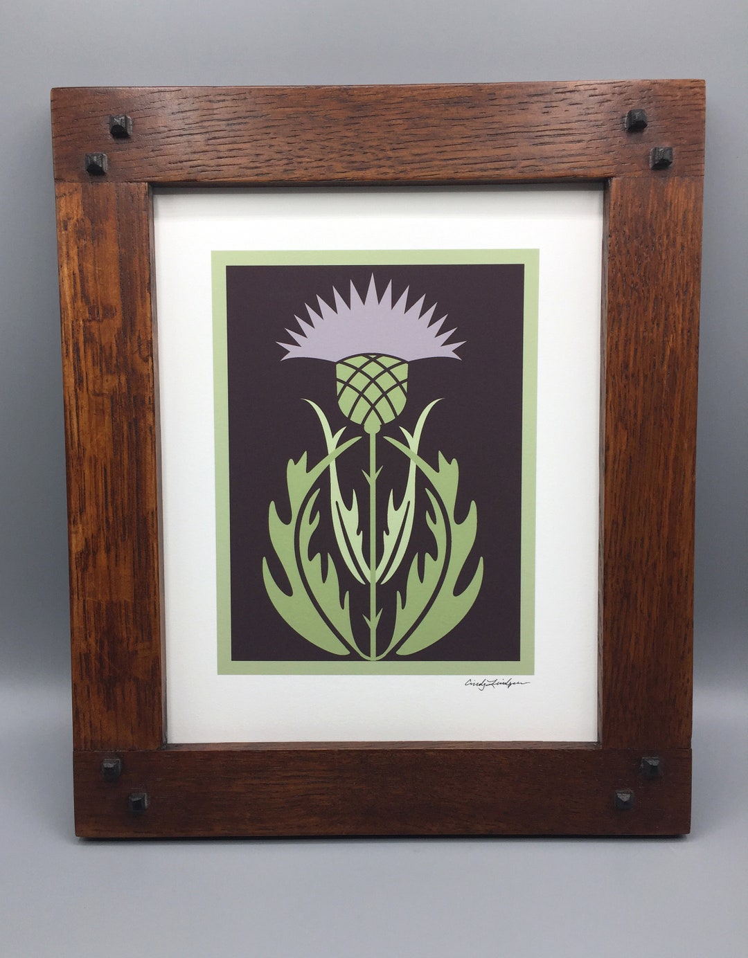 Arts and Crafts Style Thistle Art Print - Etsy