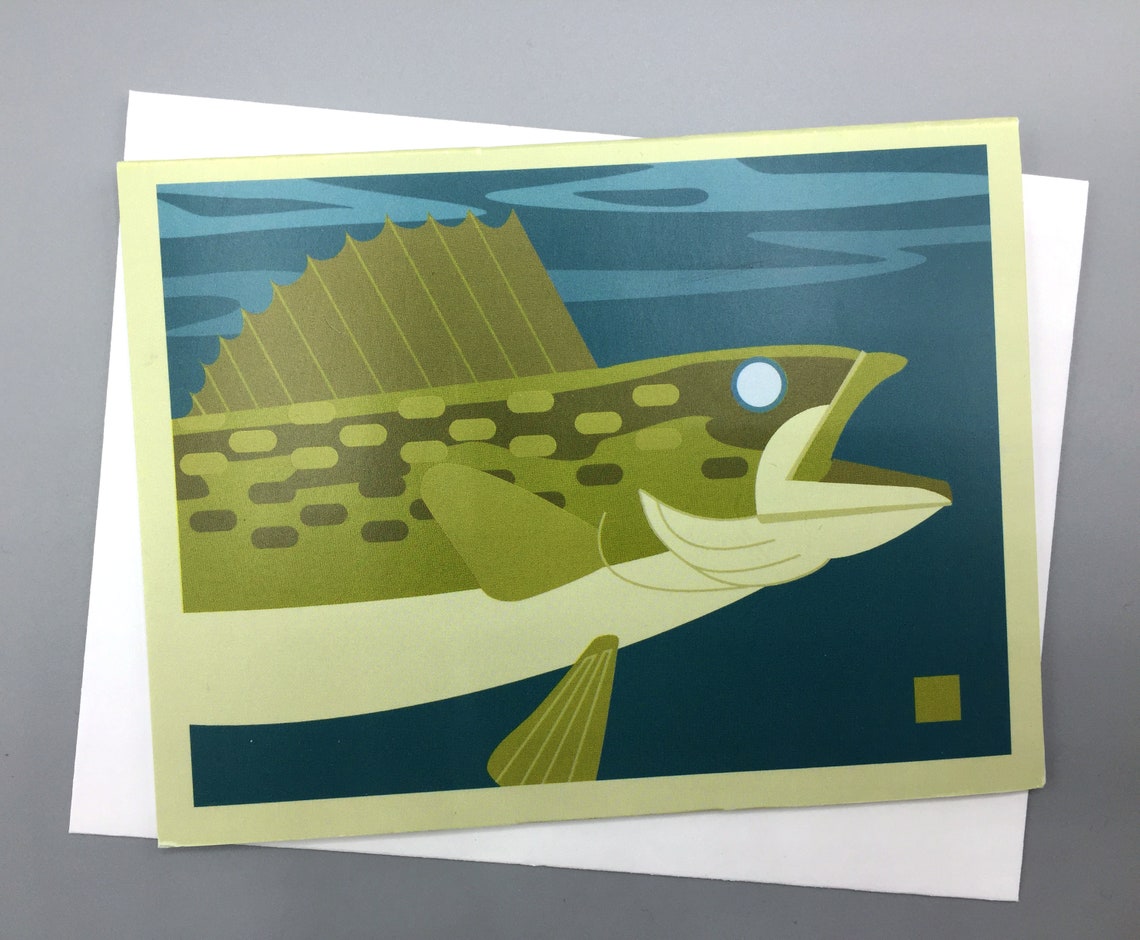 Walleye Fish Card - Etsy